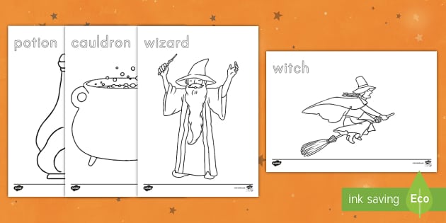 room on the broom witch coloring pages