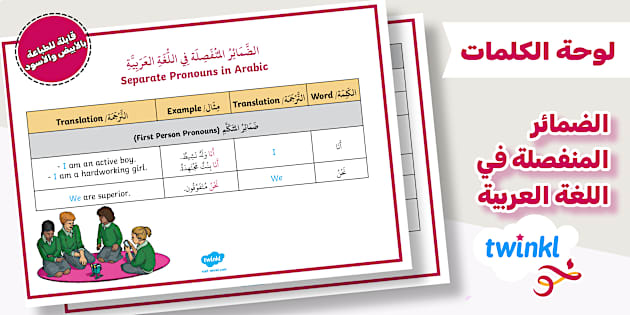Pronouns Word Mats - الضمائر