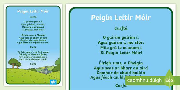 Péigín Leitir Móir Lyrics | Twinkl | (teacher made)