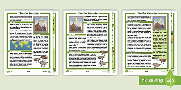 UKS2 Charles Darwin Differentiated Reading Comprehension