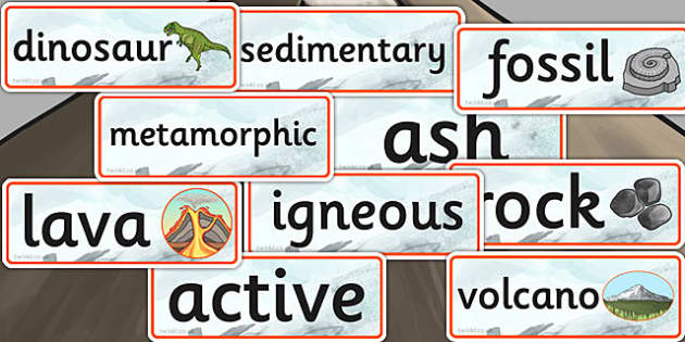 FREE! - Rocks Volcanoes and Fossils Word Cards - Twinkl