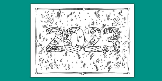 Hoja de colorear: Año 2023 (Teacher-Made) - Twinkl
