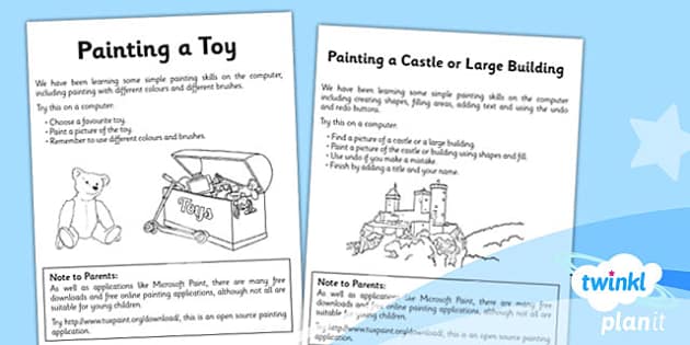 Computing: Painting Year 1 Unit Home Learning Tasks - Twinkl