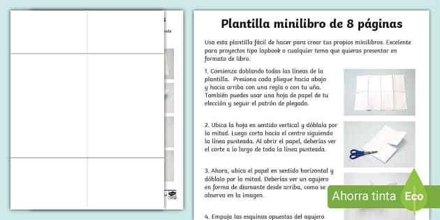 Manualidad Plantilla minilibro de 8 páginas - Twinkl