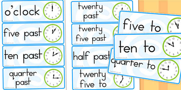 Time Vocabulary Cards - ESL Time Vocabulary Cards