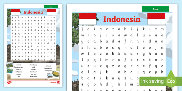 KS2 Indonesia Word Search (teacher made) - Twinkl