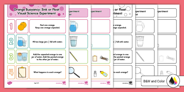 Orange Buoyancy: Sink or Float Visual Science Experiment