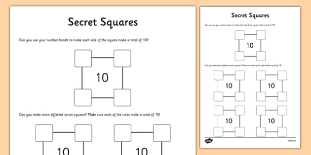 Secret Squares Worksheet / Worksheet, worksheet - Twinkl