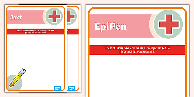 Pupil EpiPens Information Poster (teacher made) - Twinkl