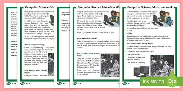 KS1 Computer Science Education Week Differentiated Fact File