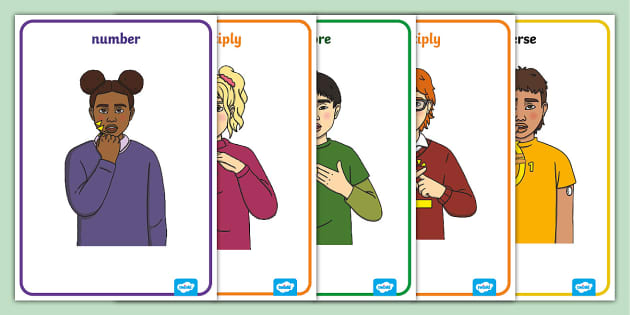 BSL Maths Curriculum Keywords Display Posters KS1 - Twinkl