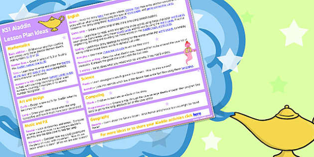 Aladdin KS1 Lesson Plan Ideas (teacher made) - Twinkl