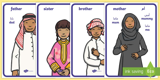 My Family Display Posters Arabic/English (teacher made)