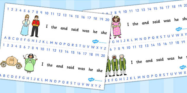 Cinderella Combined Number and Alphabet Strips - cinderella