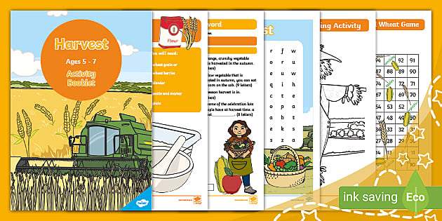Harvest-Themed Activity Booklet (Ages 5 - 7) (teacher made)