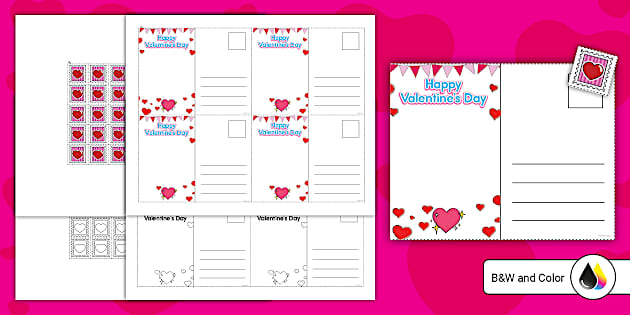 Valentine's Day Gift Shop Dramatic Play Postcards