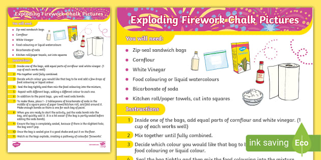 Exploding Firework Chalk Pictures (teacher made)