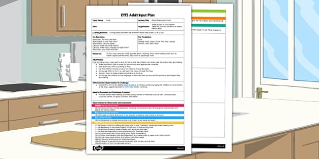 EYFS Mark Making in Flour Adult Input Plan (teacher made)