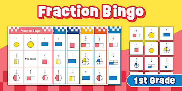 First Grade Fraction Bingo Game