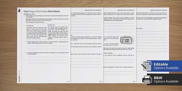 Way To Start A Story - Beyond Secondary - English - Twinkl