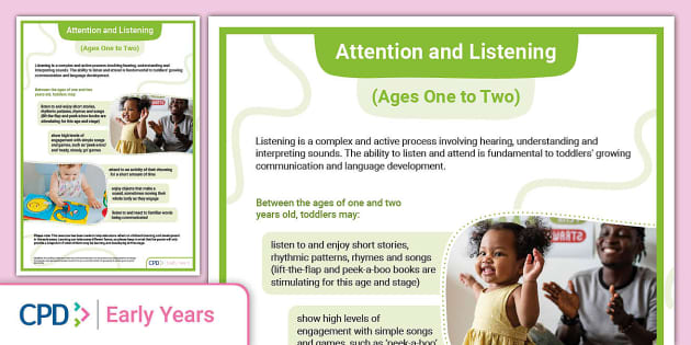 Attention and Listening (Ages One to Two) (Poster) | CPD
