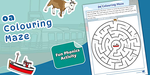 'oa' Colouring Maze - EYFS - KS1 - Twinkl