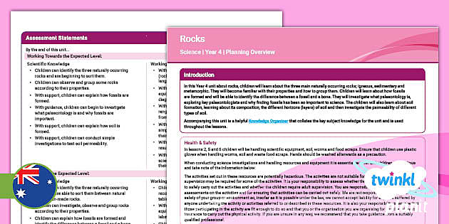 Year 4 Science Rocks Planning Overview - Twinkl