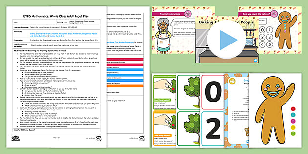 FREE! - EYFS Maths: How Many Buttons on the Gingerbread Man?