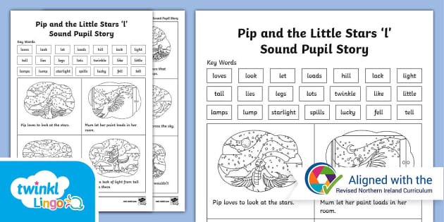 Pip and Little Stars 'l' Sound Pupil Story Activity Sheet