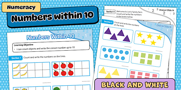 Singapore Numeracy – Numbers Within 10 Worksheets for Early Math Learning