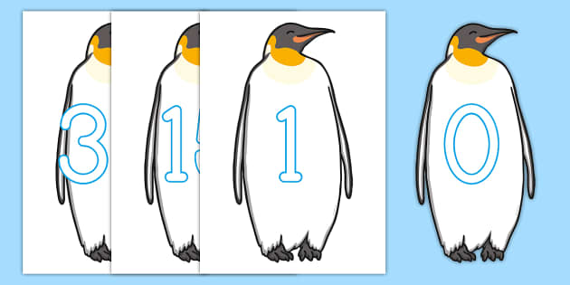 "0-30 Numbers On Penguins - activity posters resources Twinkl"