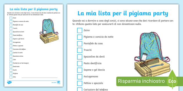 Pigiama Party Da Colorare