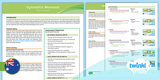 FREE! - Move PE Year 3 Gymnastics: Movement Unit Overview