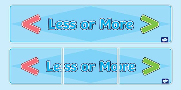👉 Less or More Display Banner (teacher made) - Twinkl
