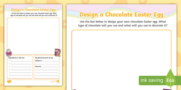 Design a Chocolate Easter Egg Worksheet (Teacher-Made)