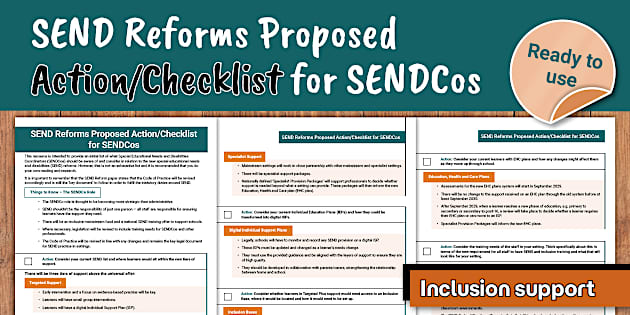 SEND Reforms Proposed Action/Checklist for SENDCos