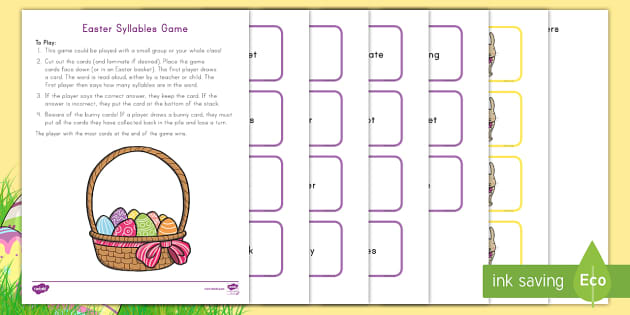 Easter Syllables Game (teacher made)