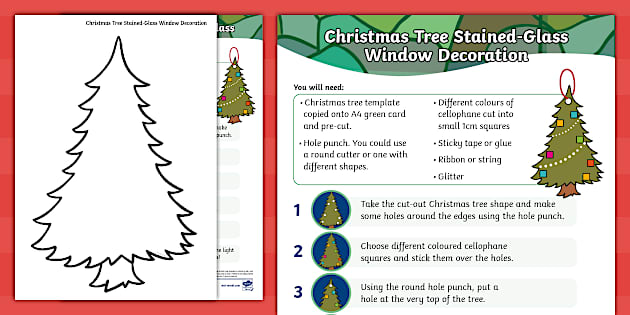 Christmas Tree Stained-Glass Window Decoration