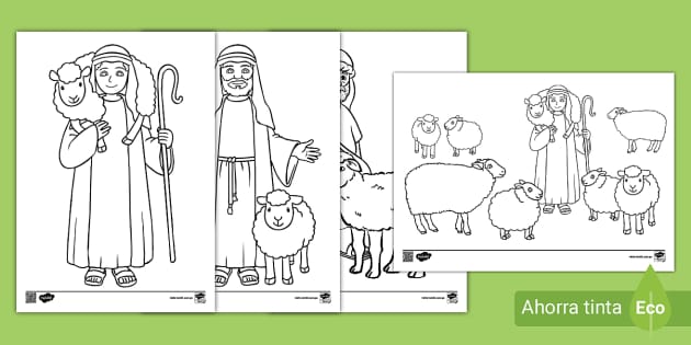 Hoja de colorear: Dibujo de la oveja perdida | Twinkl