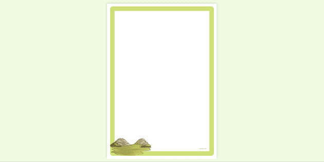 Simple Blank 2 Hills Page Border | Page Borders | Twinkl