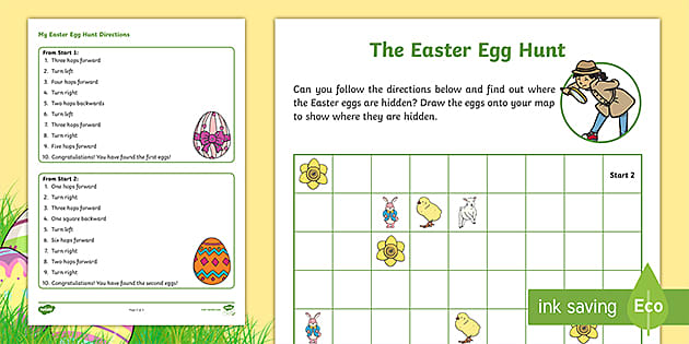 Easter Egg Hunt Directions (teacher made)