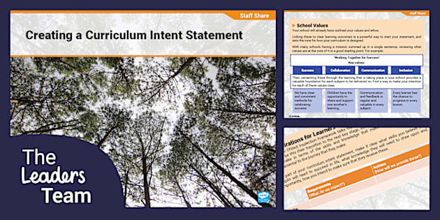 Ofsted Inspection Framework: Curriculum Intent Statement