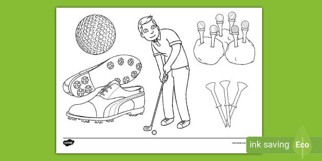 Golf Doodle Colouring Page (teacher made) - Twinkl