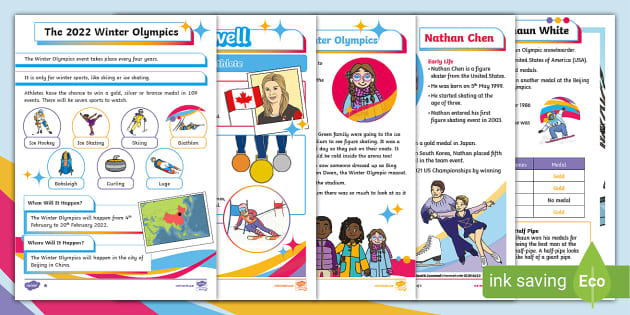 KS1 Winter Olympics Reading Comprehension Bumper Activity Pack