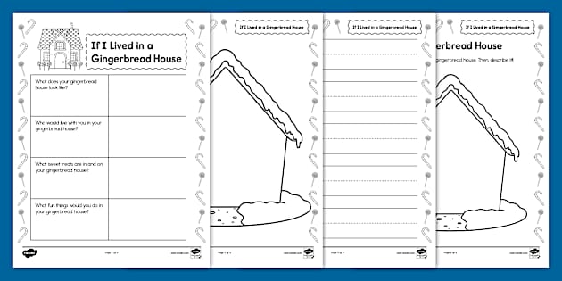 If I Lived in a Gingerbread House Writing Activity K-2nd