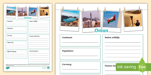 Oman Fact File Template (teacher made) - Twinkl