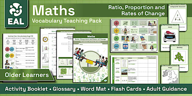 👉 EAL Older Learners Vocabulary Pack for Maths (Ratio, Proportion and ...