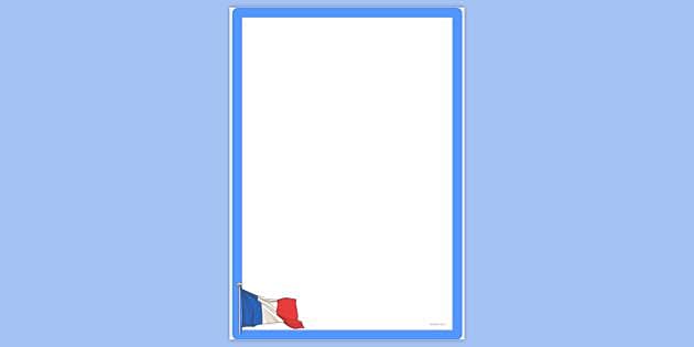 FREE! - Fluttering French Flag Page Border | Page Borders | Twinkl