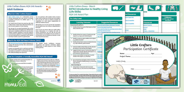 FREE! - AQA Unit Award Plan Body & Beyond Little Crafters March 2023