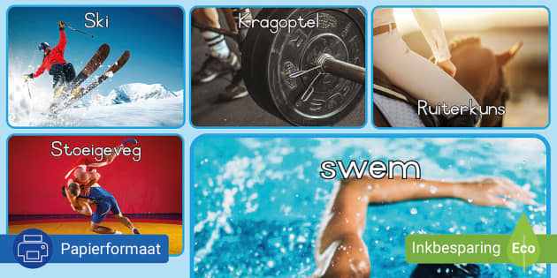 Winter en Somer spele Sportsoorte Foto Plakkate